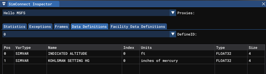 5. Reading SimVar data with SimConnect SDK